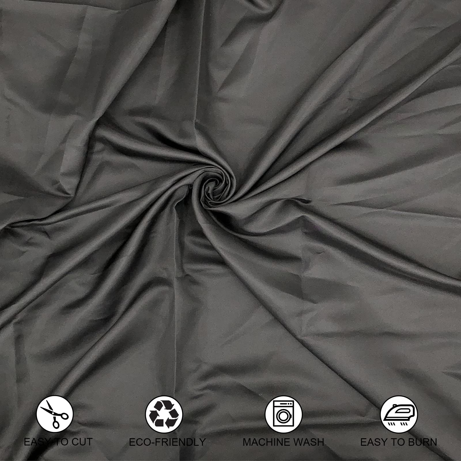 HOTGODEN Satin Fabric:2,5 Yards Vine Solid Silky Satin Fabric by The Yard 60" Wide for Wedding, Bridal, Decoration, Fashion, Apparel Crafts