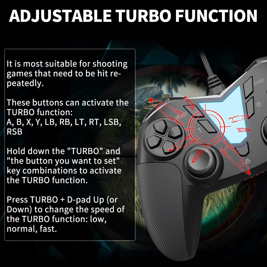 IFYOO PC Steam Game Controller, ONE Pro Wired USB Gaming Gamepad Joystick Compatible with Computer/Laptop(Windows 11/10/8/7/XP), Android(Phone/Tablet/TV/Box), PS3 - [Black]