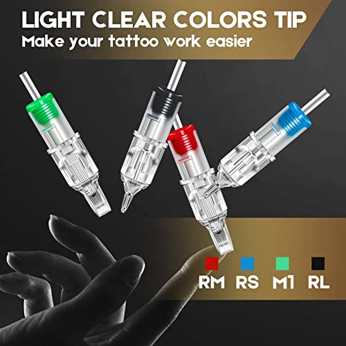 Jconly Tattoo Cartridges Needles - 40pcs Assorted Disposable Tattoo Needles Cartridge Round Shader 3RS 5RS 7RS 9RS (#12 Standard RS)…