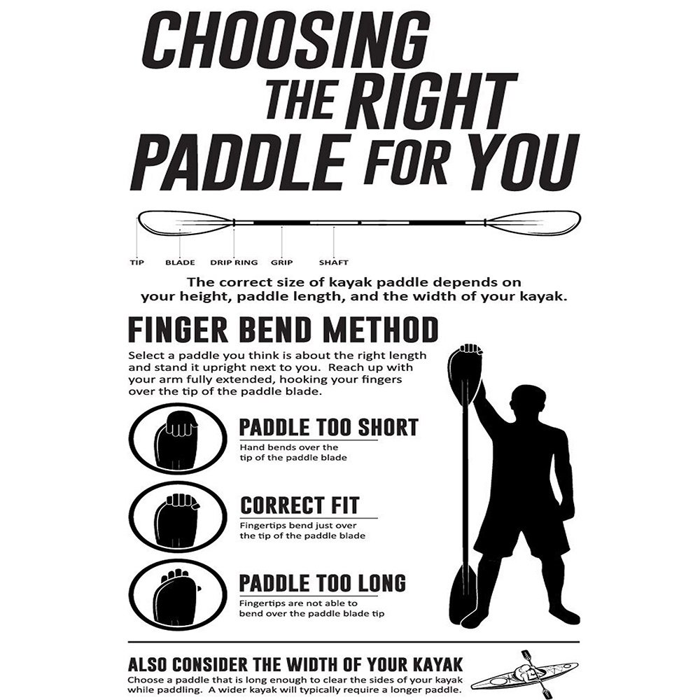 HydroPro 220 cm Carbon Fiber Kayak Paddle, Blue