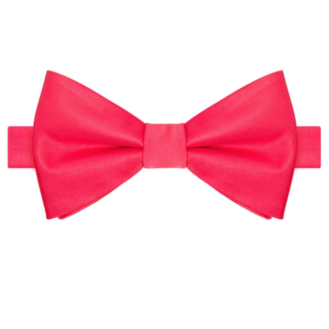 KissTies Pre-Tied Bow Tie Summer Watermelon Red Satin Razzmatazz Bowties