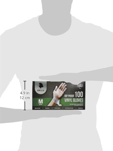 GORILLA SUPPLY Disposable Heavy Duty Vinyl Gloves Latex Free Powder Free, BPA Free Food Safe Grade Disposable Glove, Medium M, 1000 Count
