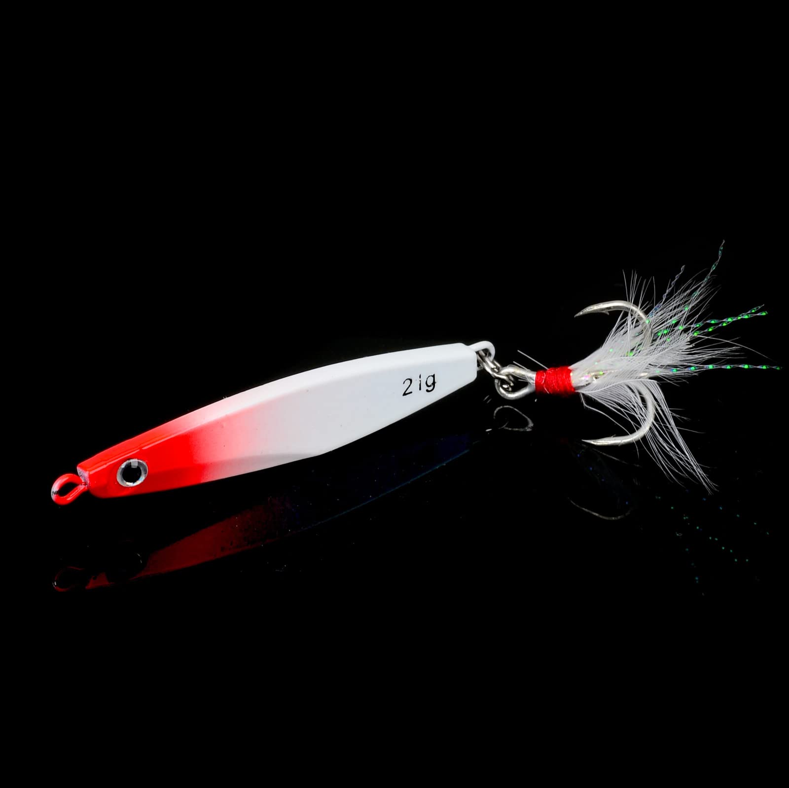 JD Tackle Freshwater/Saltwater Fishing Metal Jig Flat Fall with Treble Hook Lure 2.5IN 21G / 0.74OZ - 7 Pieces