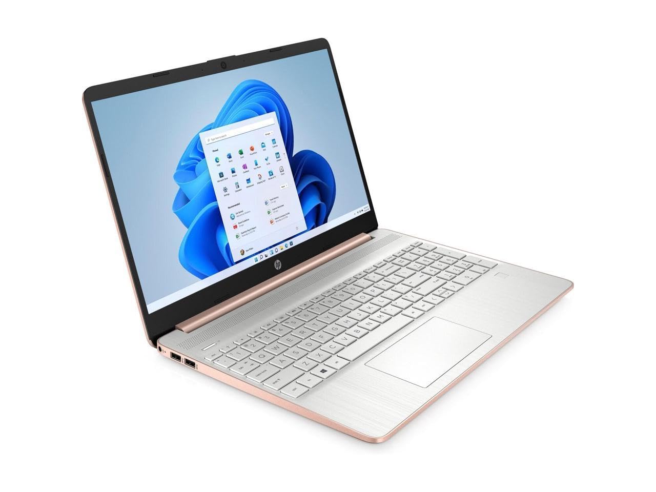 HP 2023 15'' HD IPS Laptop, Windows 11, Intel 4-Core Processor Up to 2.60GHz, 8GB SA RAM, 128GB SSD, HDMI, Super-Fast 6th Gen WiFi, Dale Gold (Renewed)