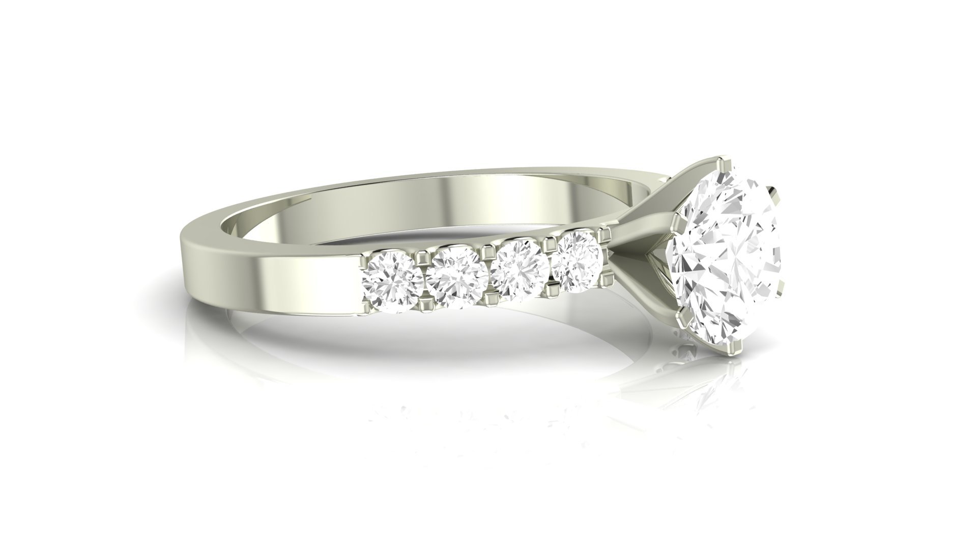 Houston Diamond District 2 Carat GIA Certified Cushion-Cut Classic Prong Set Diamond Engagement Ring with a 1 Ct G-H VS1-VS2 Center - Size 8
