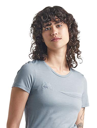Icebreaker Merino Womens Spector Short Sleeve T-Shirt Cadence Paths, Gravel, X-Large