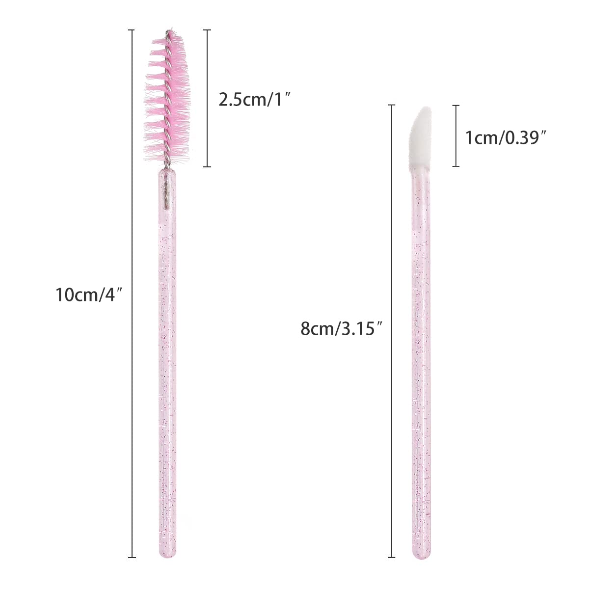 iminoo 100 PCS Disposable lip wands and mascara wands, Disposable Mascara Lipstick Makeup Brushes Eyelash Lip Gloss Brushes Applicators Makeup Tool (100, Pink)