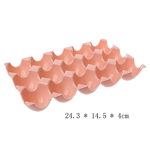 Hen Holder Hen Refrigerator Egg Storage Box 15 Grid Practical Creative Eggs Holder Plastic Tray Stackable Eggs Shelf Case Organizer (Color : Pink)