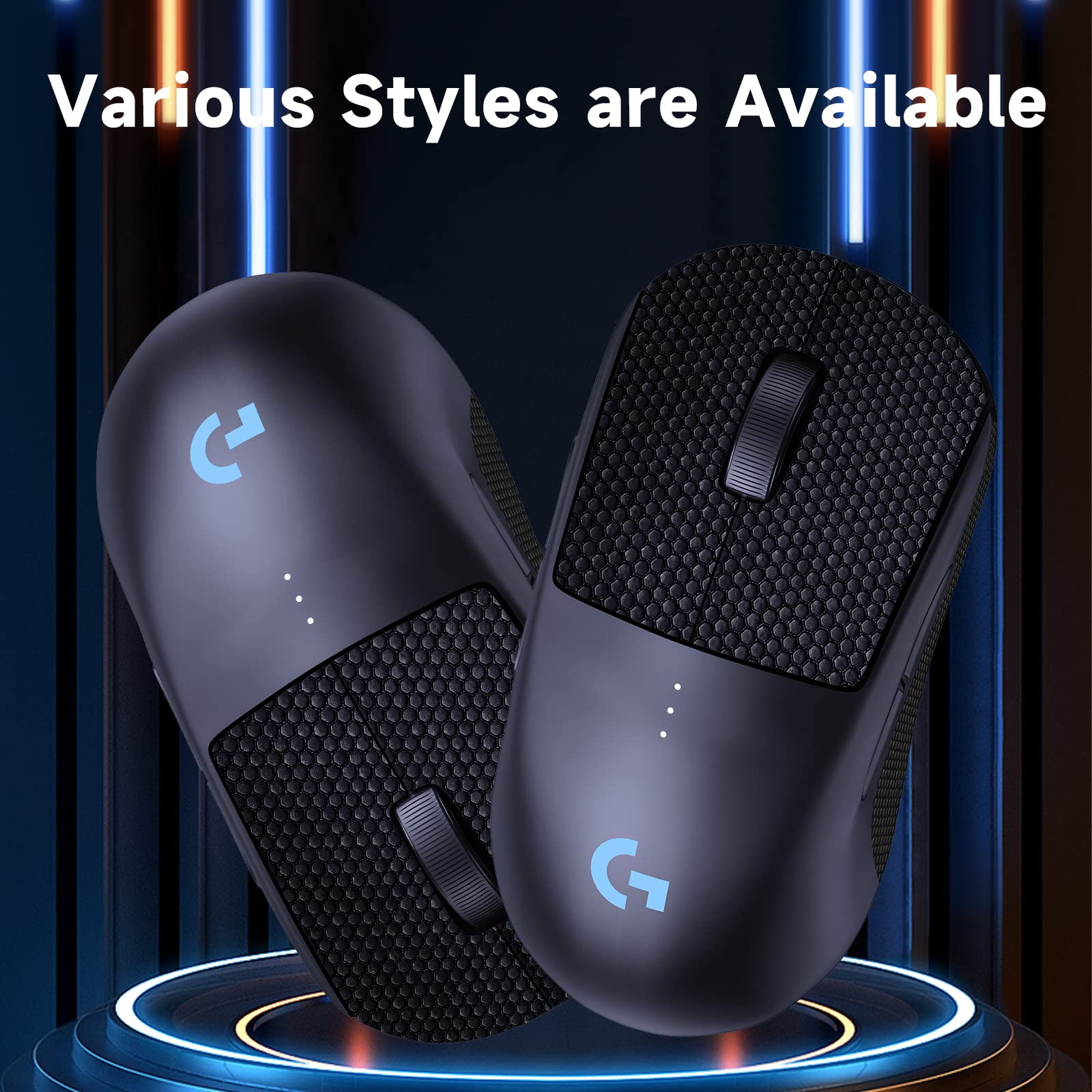 JINGDU Gaming Mouse Anti Slip Grip Tape and Mouse Feet Set Compatible with Loogitech 305 LIGHTSPEED Wireless Gaming Mouse, Gaming Mouse Skin with Mouse Feet, Mouse Anti Sweat Grip, Black X