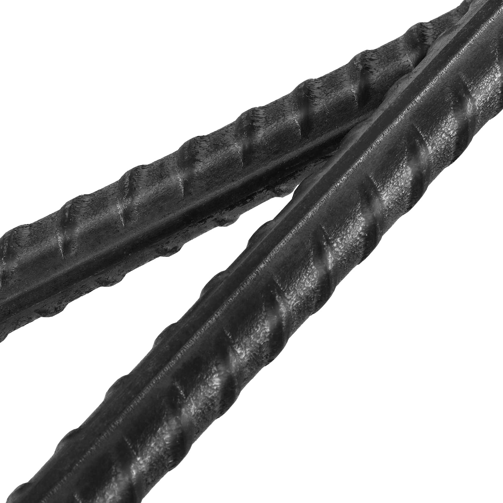 KOHAND 16 PCS 15 Inch Black Ground Rebar Stakes, Heavy Duty Hook Ground Anchors Stakes, Straight Metal Stakes for Concrete Forming, Camping Tent, Plant Stakes, 3/8β Thick