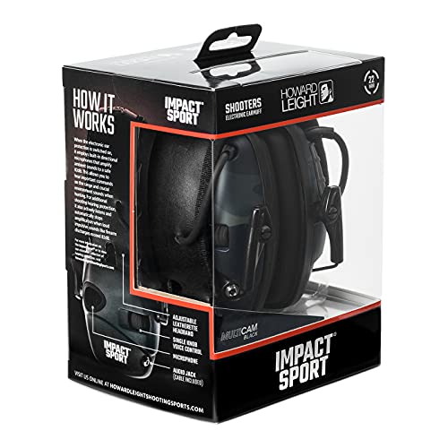Howard Leight by Honeywell Impact Sport Sound Amplification Electronic Shooting Earmuff, Green