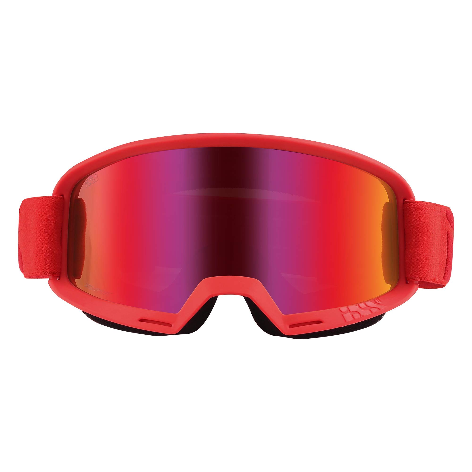 IXS Hack Goggle Trigger Racing Red/Mirror Crimson One Size, 45mm Elastic Strap, Unobstructed Pereferal Vision (178°x78°), 3ply Foam for Increased Comfort, Roll-Off/Tear-Off Compatibility