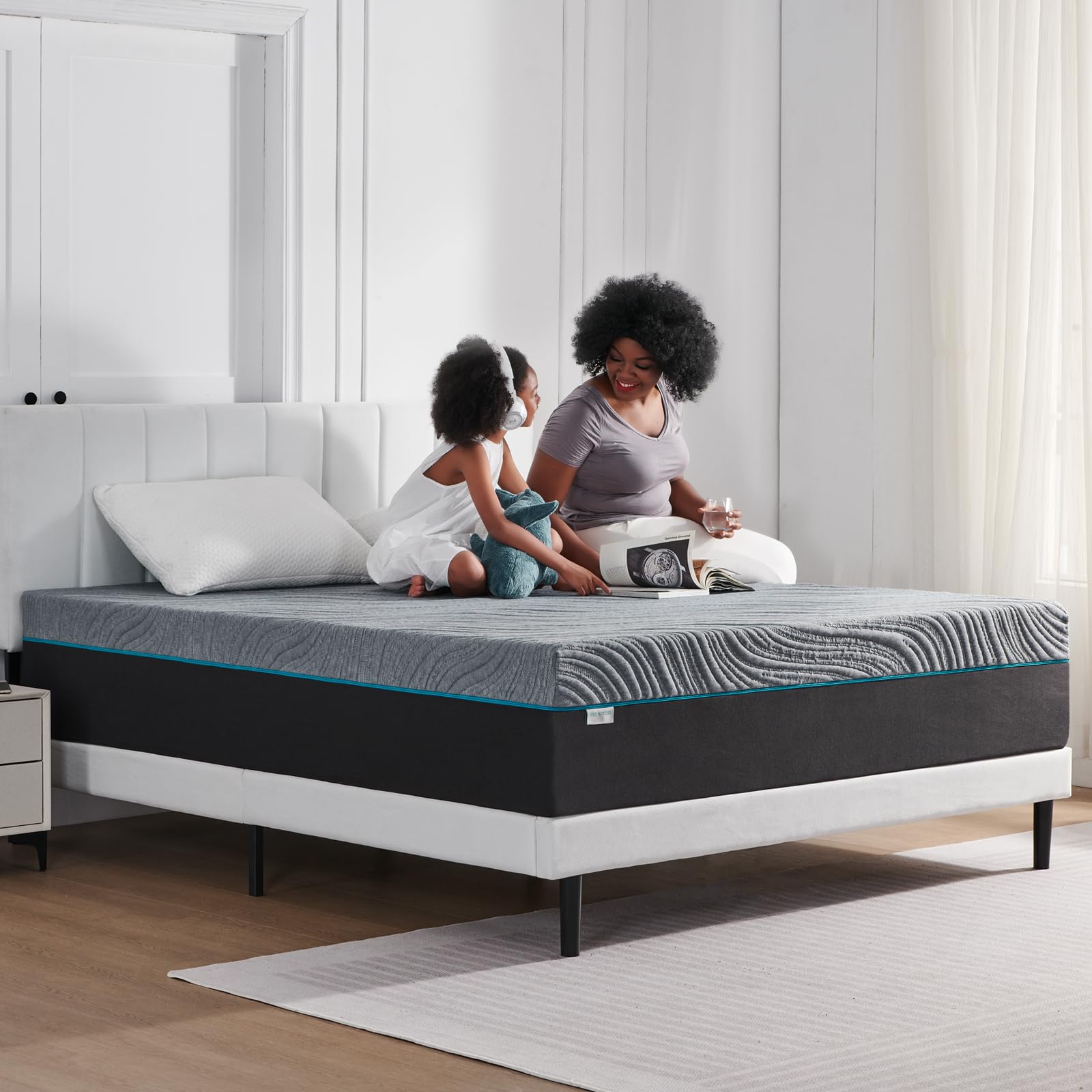 IYEE NATURE Queen Mattress, 10 inch Queen Gel Memory Foam Mattress in a Box