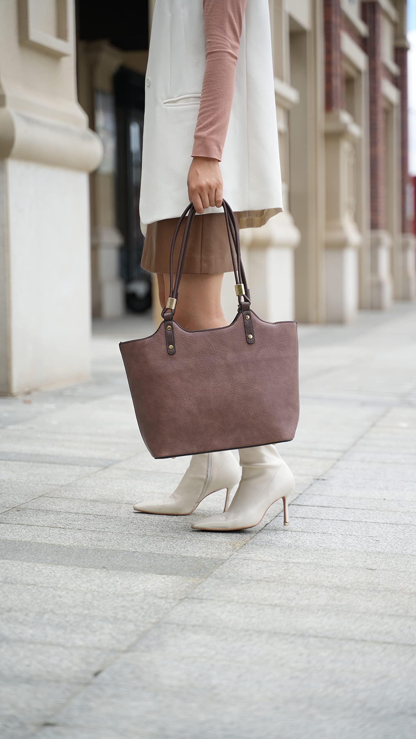 MKF Collection Tote Bag for Women with Wristlet Pouch, Vegan Leather Pocketbook Top-Handle Handbag Purse