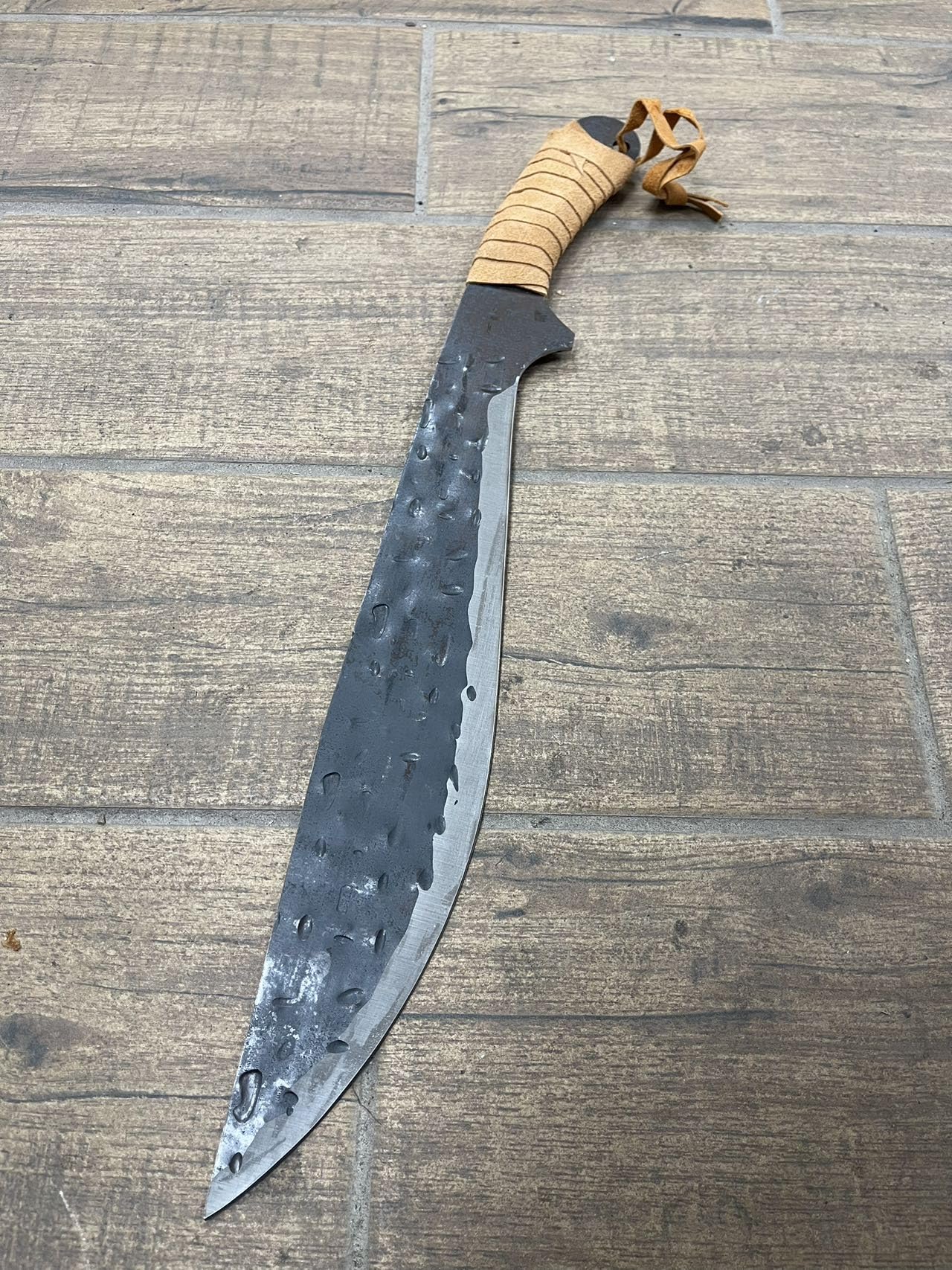 Hunting Survival Hand Forged Full Tang Machete Knife 3CR13 Steel Blade Series Camping EDC (A)