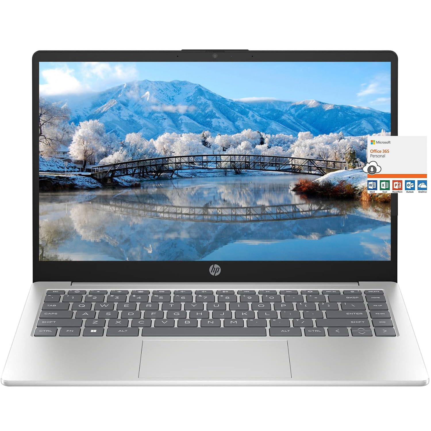 HP Newest 14 FHD Laptop Computer, Intel Quad-Core Pentium N200 (Beat i5-8250U), 16GB RAM, 1TB SSD, WiFi, Webcam, Fast Charge, Backlit Keyboard, 1 Year Microsoft Office 365, Win 11, w/GM Accessory