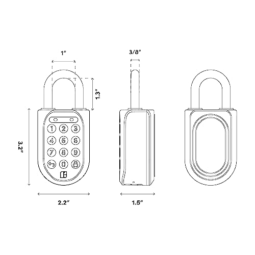 igloohome New Smart Padlock 2 (SP2), The Toughest Smart Padlock β Generate Access from Anywhere with The Mobile app (iOS/Android) β No WiFi Needed, Waterproof & Rechargeable