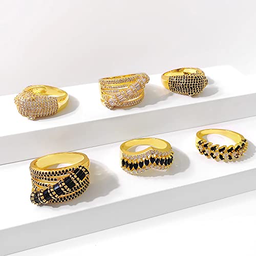 Jewelry Street Style Ladies Rings Personality Accessories Micro-set Zircon Various Styles Rings