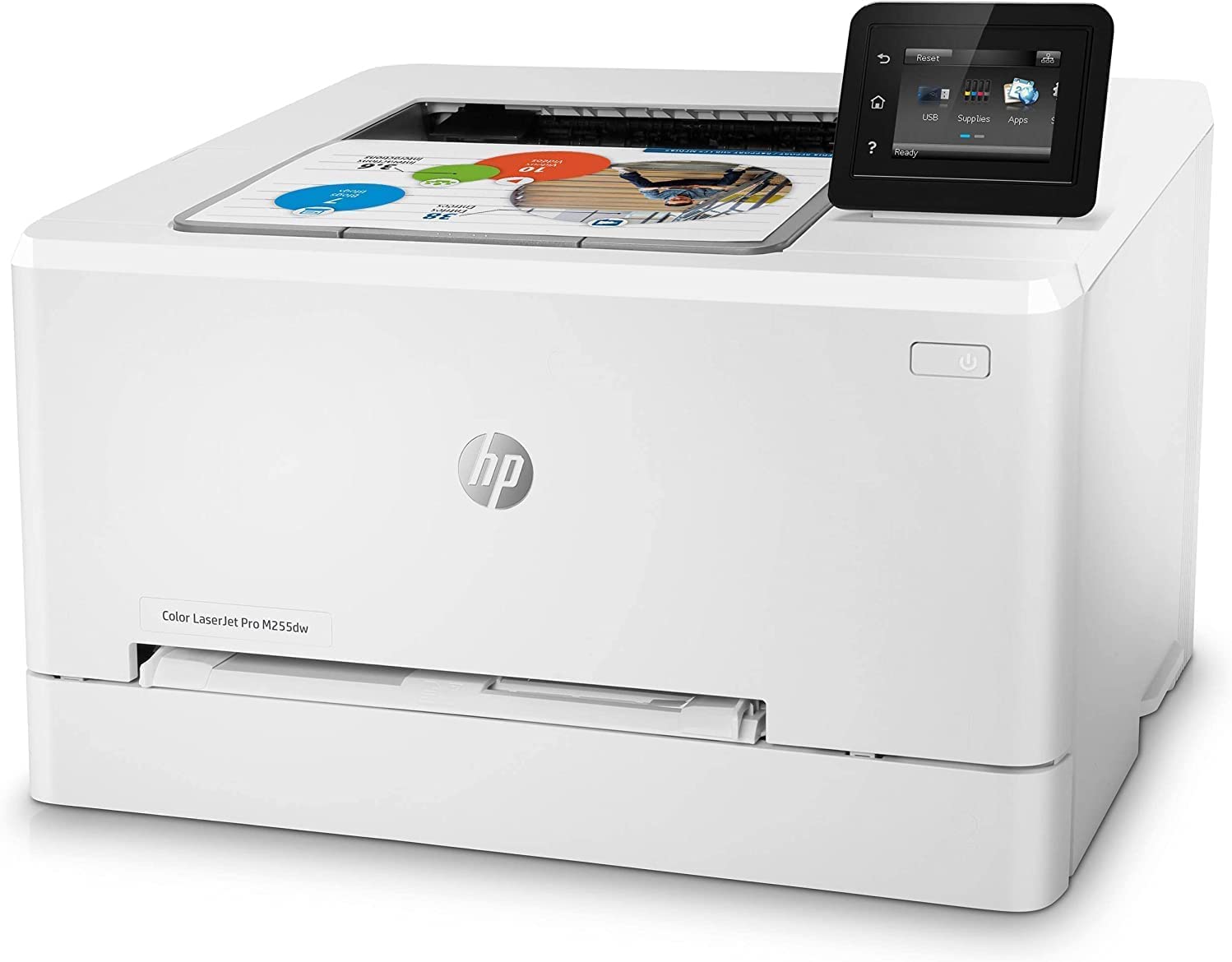 HP Color Laserjet Pro M255dw Wireless Single-Function Laser Printer - Print only - 2.7" Color Touchscreen, 22 ppm, 600 x 600 dpi, 8.5 x 14, Auto 2-Sided Printing, Ethernet, USB, Cbmou Printer_Cable