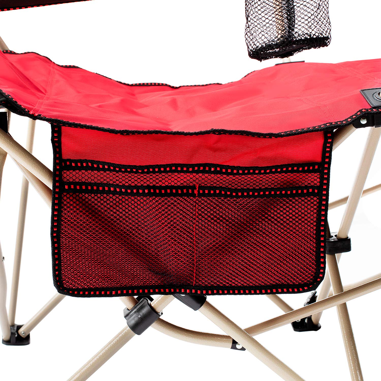 Khore Automaticly Adjustable Recliner Folding Camping Chair with Footrest (Red)