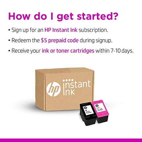 HP DeskJet 3755 Compact All-in-One Wireless Monochrome Printer - Seagrass Accent (J9V92A) and Instant Ink $5 Prepaid Code