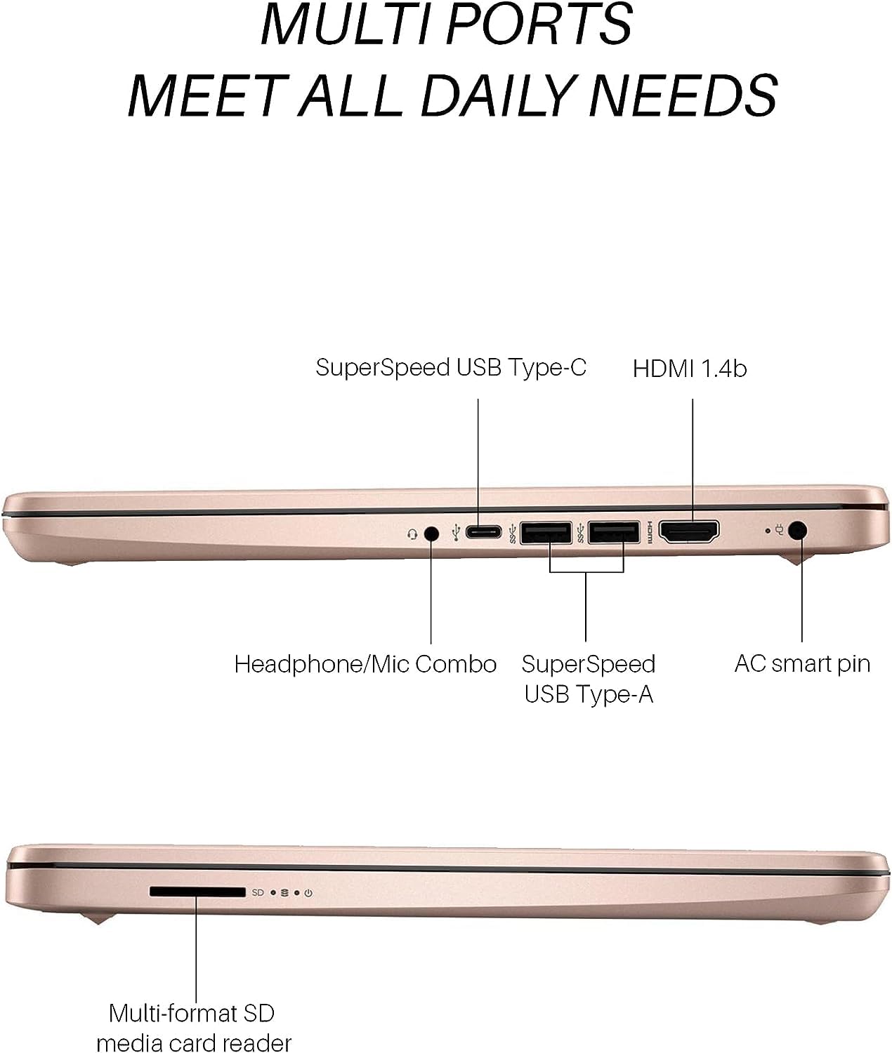 HP 2023 Newest 14 Inch Laptop Students Business, Intel Quad-Core Processor, 16GB RAM, 320GB Storage(64GB eMMC+256GB Micro SD), 12H Battery Life, Webcam, HDMI, WiFi, Win 11 S, Bundle with JAWFOAL