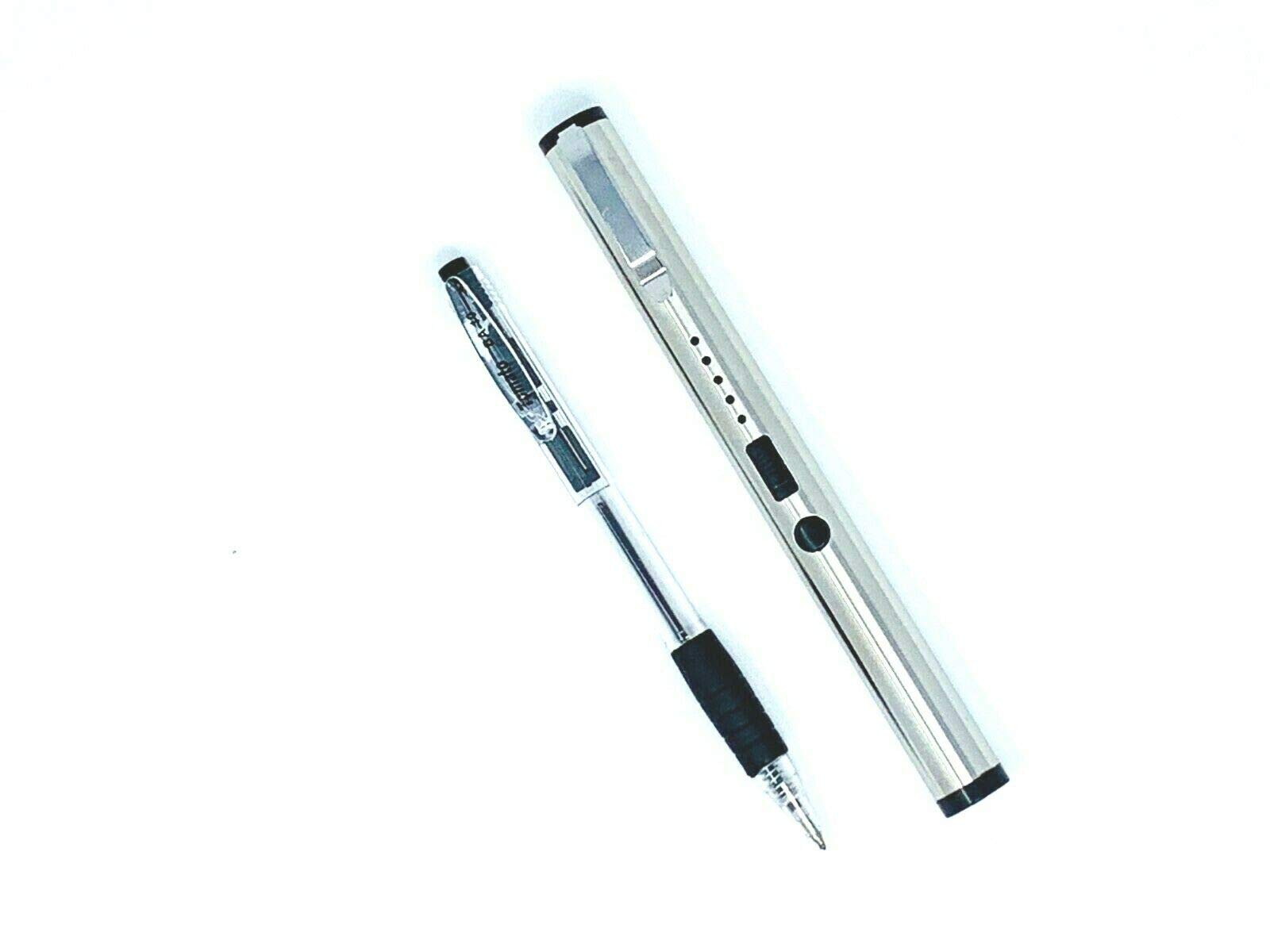 JC UNIVERSAL - Pen Style High Power Stun Gun Self Defense Protection Tool in Silver, USB Rechargeable