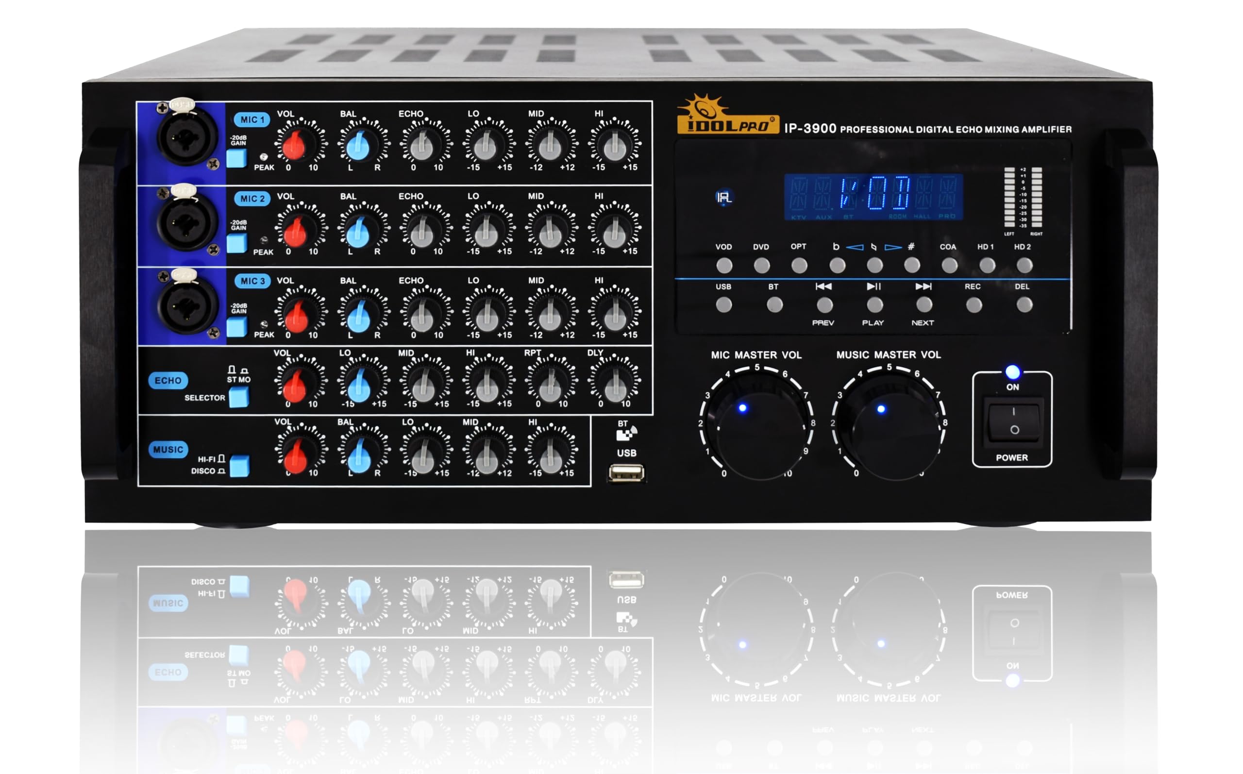 Home Karaoke Package IDOLpro 2600W Karaoke System with Dual Speakers, Dual Smart Wireless Microphone, Mixing Amplifier