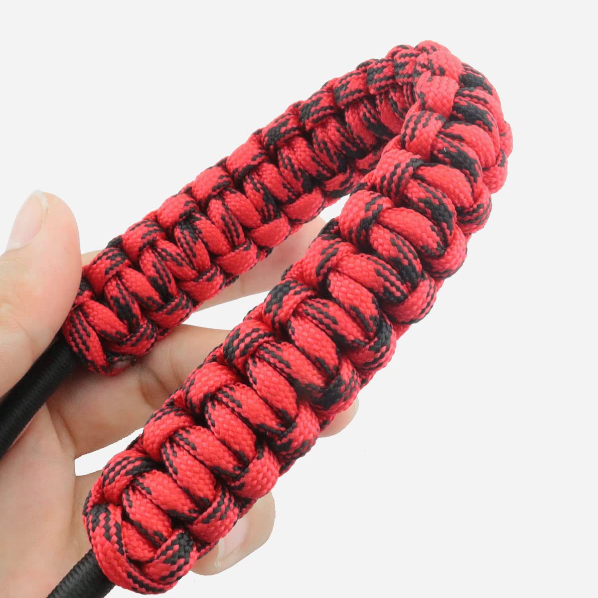 ITROLLE Bow Wrist Sling Red and Black Archery Compound Bow Wrist Sling Braided Cord Adjustable Hunting Strap