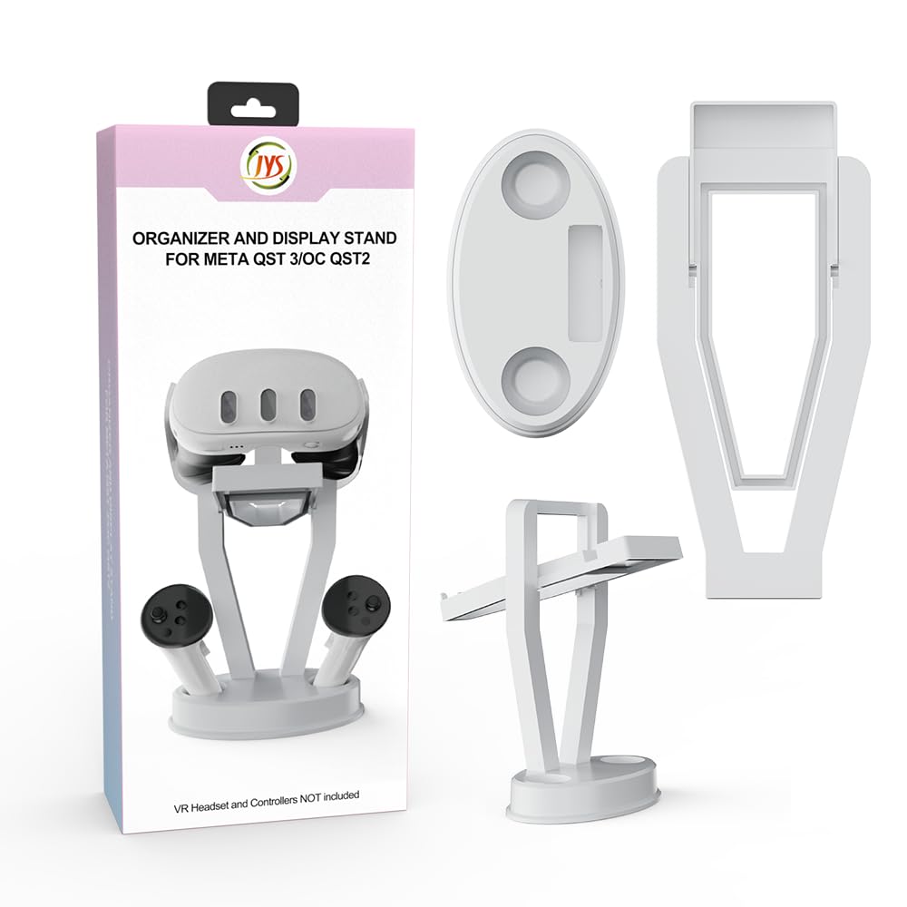 JDDWIN Organizer and Display Stand for Oculus Quest 2/Quest/Meta/Rift/Rift S/GO Headset and Touch Controllers (Black)