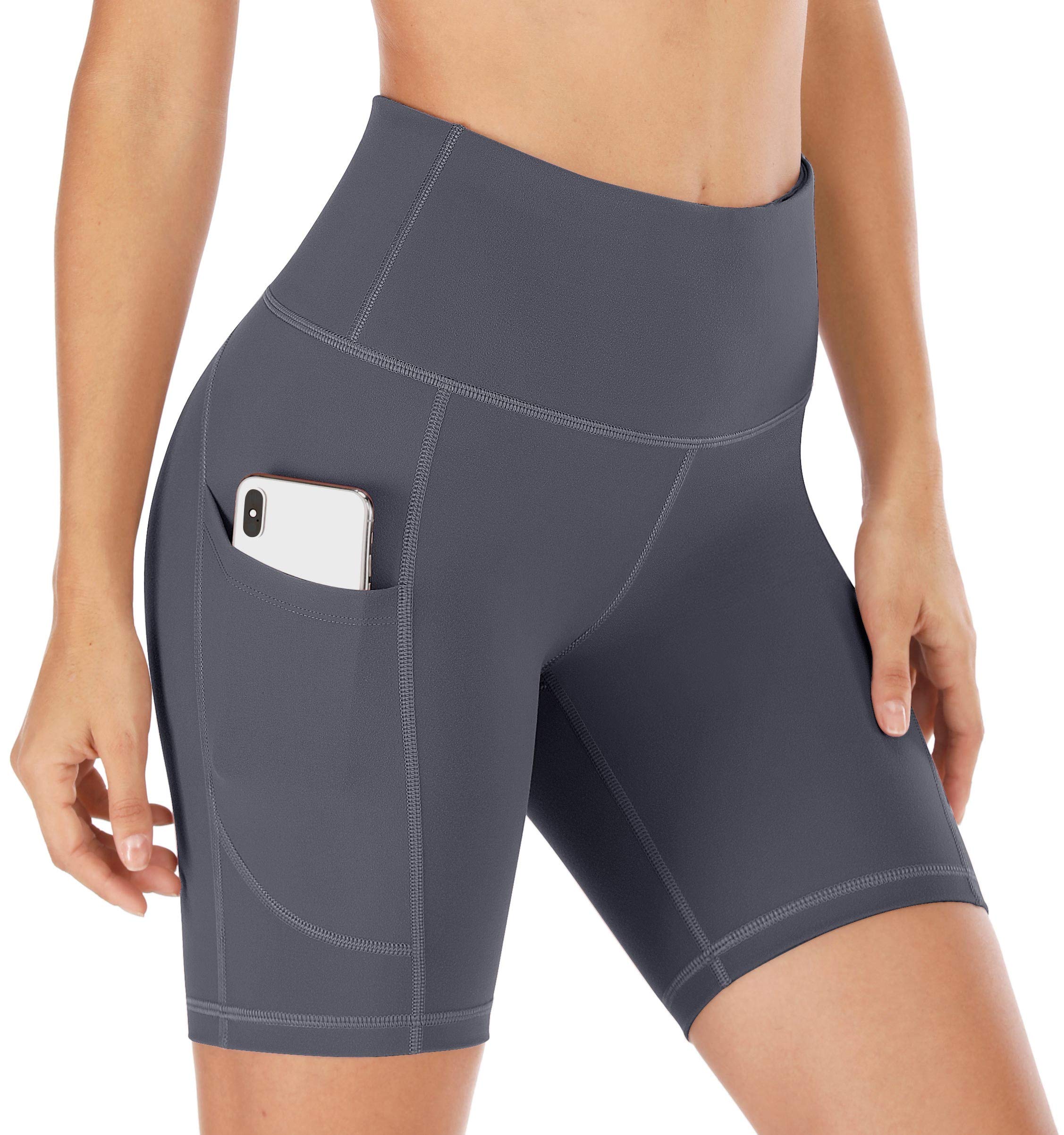 IUGA Premium Pants Set (Size Medium)- includes 1 Capri Leggings for Women with Pockets,1 Biker Shorts Women with Pockets Workout Yoga Shorts