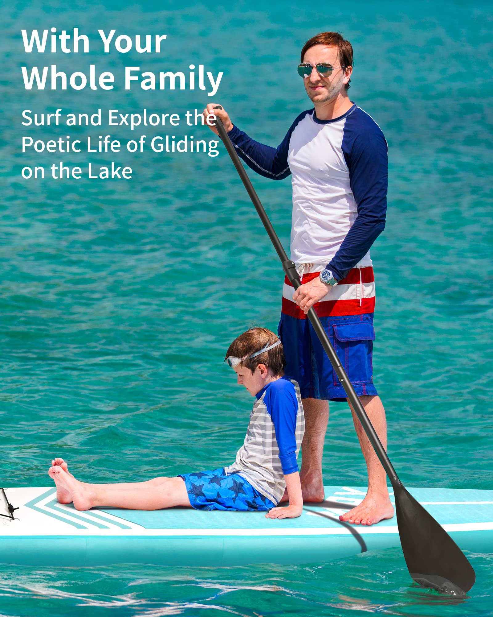 Inflatable Paddle Board Stand Up Paddle Board SUP with Premium Stand-up Paddle Board Accessories & Non-Slip Deck ISUP Backpack Paddle Leash Pump Paddle Board for Fishing Yoga for Adult & Youth