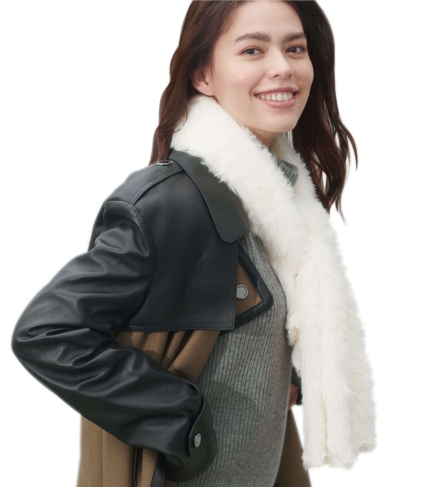 KM CHOICE ONE Scarf: Infinity Scarf, Faux Fur Giving Shawl for Women Winter Warm, Wraps for Men, Christmas Gift, Soft & Fluffy Scarf in Gift Box (Ivory)