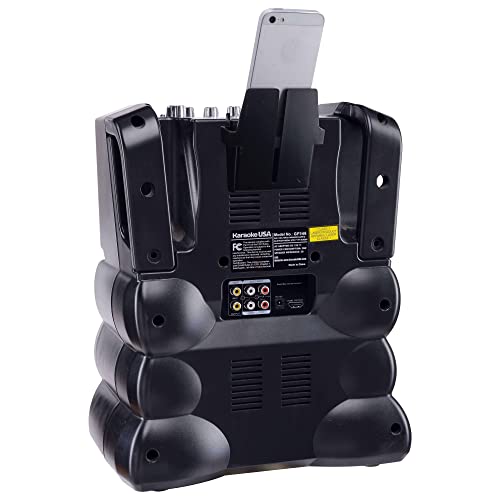 Karaoke USA GF946 GF946 DVD/CD+G/MP3+G Bluetooth 35-Watt Karaoke System with 7-Inch TFT Digital Color Screen, LED Lights, HDMI Output, and 2 Microphones (Black)
