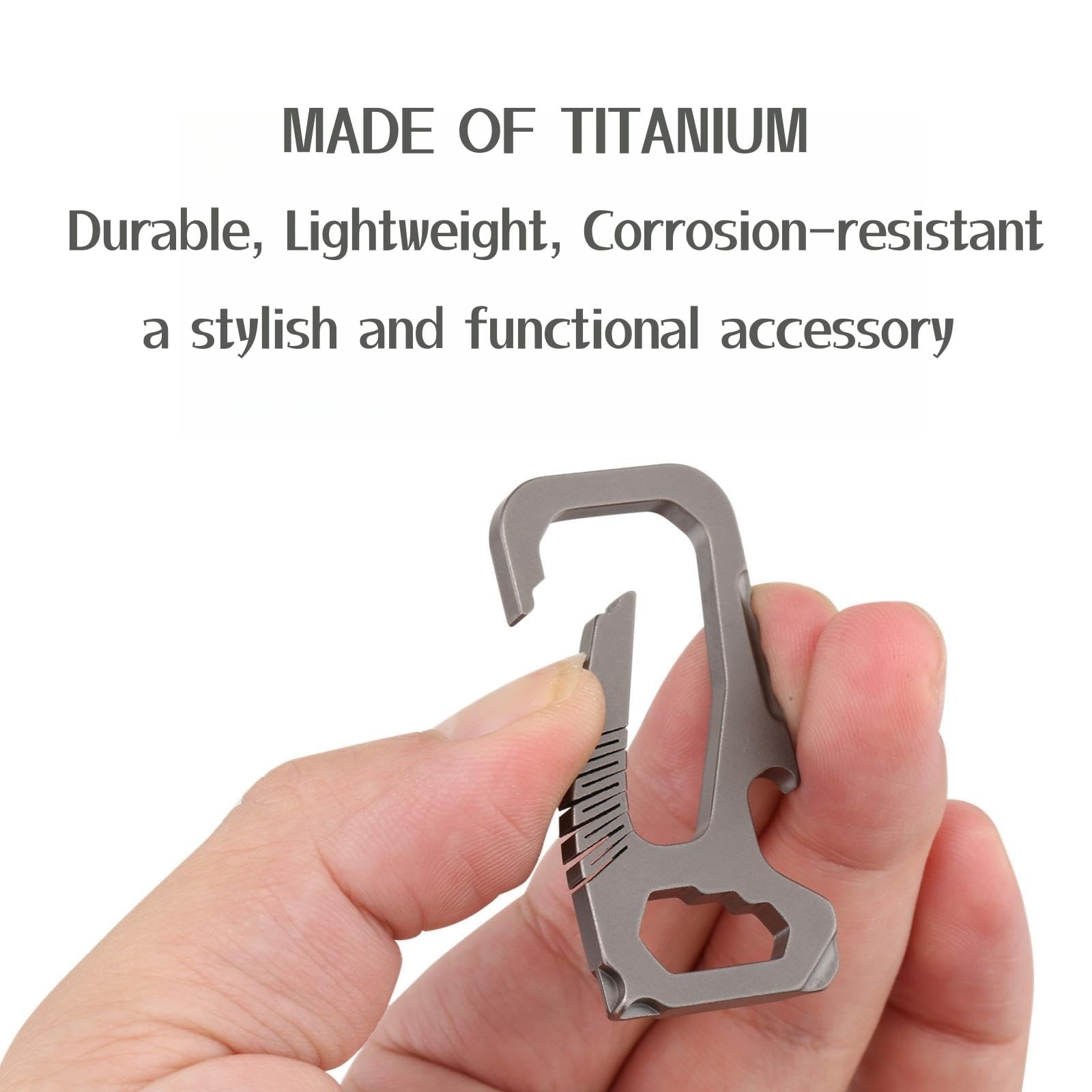 Imentha Titanium Carabiner Keychain with Bottle Opener - Heavy Duty Multifunctional EDC Key Chain for Camping, Hiking, and Everyday Use