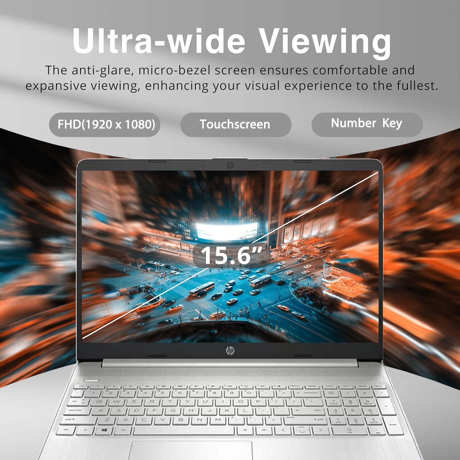 HP Touchscreen Laptop, 15.6 Inch FHD Business Laptop, Intel i7-1165G7, 32GB RAM, 1TB SSD, Windows 11 Pro, 10 Number Key, Silver, PCM