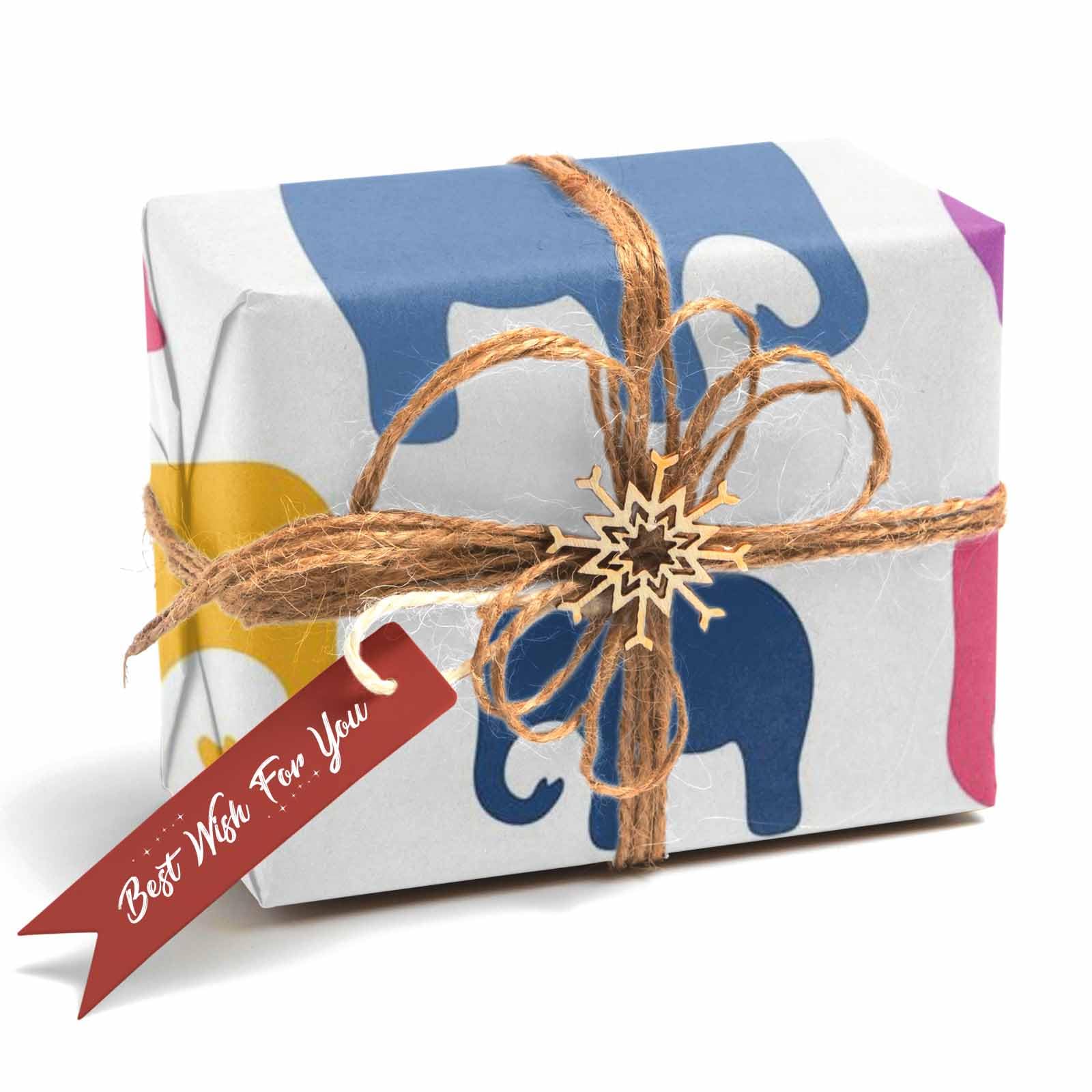 InterestPrint Colorful Elephant Gift Wrapping Paper Unique Design for Christmas Birthdays and Party 5 Pieces