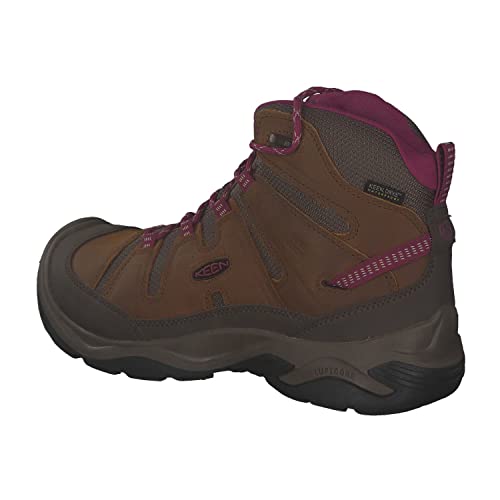KEEN Women's Circadia Mid Height Comfortable Waterproof Hiking Boots, Syrup/Boysenberry, 12
