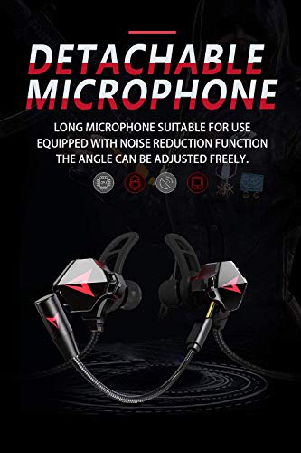 KASOTT Battle Buds Pro in-Ear Gaming Headset with Dual Microphone, Mute and Volume Control, Gaming Earphones Wired for Mobile Gaming, Nintendo Switch, Xbox One, PS, PC