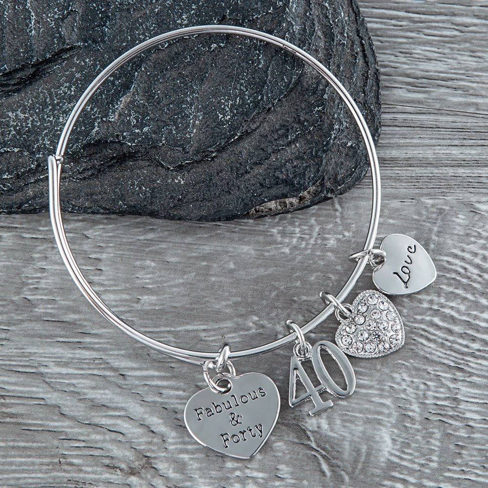 Infinity Collection 40th Birthday Gifts for Women, 40th Birthday Expandable Charm Bracelet, 40th Birthday Ideas, Gift for Her