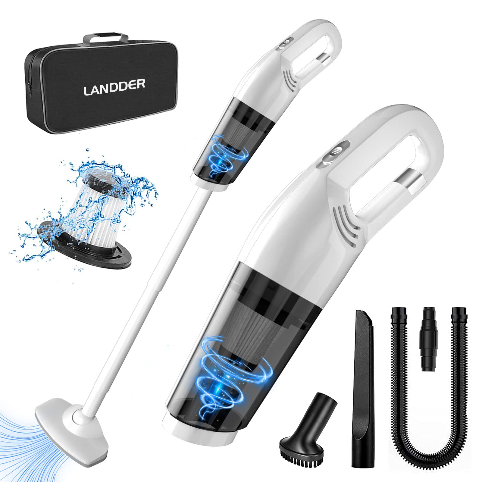 LANDDER-Stick Vacuum Cleaner Cordless, Shark Cordless Vacuum, 2 in 1 Handheld Vacuum for Hard Floor, Tile, Laminate, Carpet