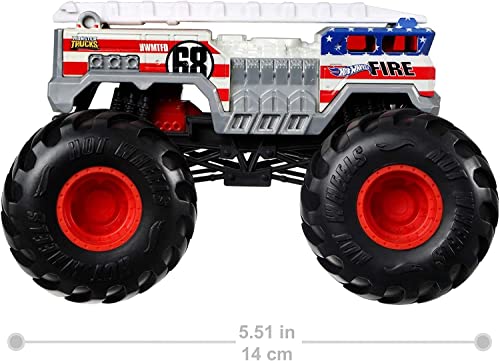 Hot Wheels Monster Trucks 1:24 Scale Vehicles, Collectible Die-Cast Metal Toy Trucks with Giant Wheels & Stylized Chassis, Gift for Kids Ages 3 Years Old & Up