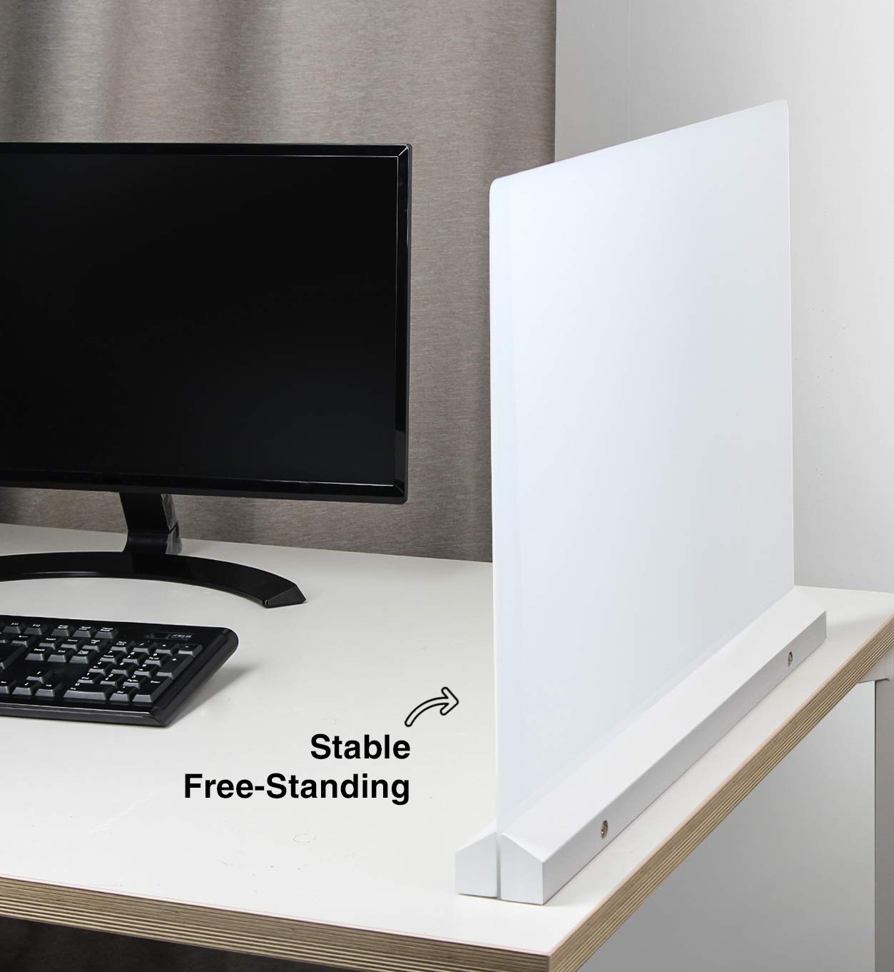 J JACKCUBE DESIGN Acrylic Desk Divider, Office Partition Board, Privacy Panel, Desktop Accessories for Classroom Cubicle Table White Boards 23.03 x 17.91 inches -MK529A