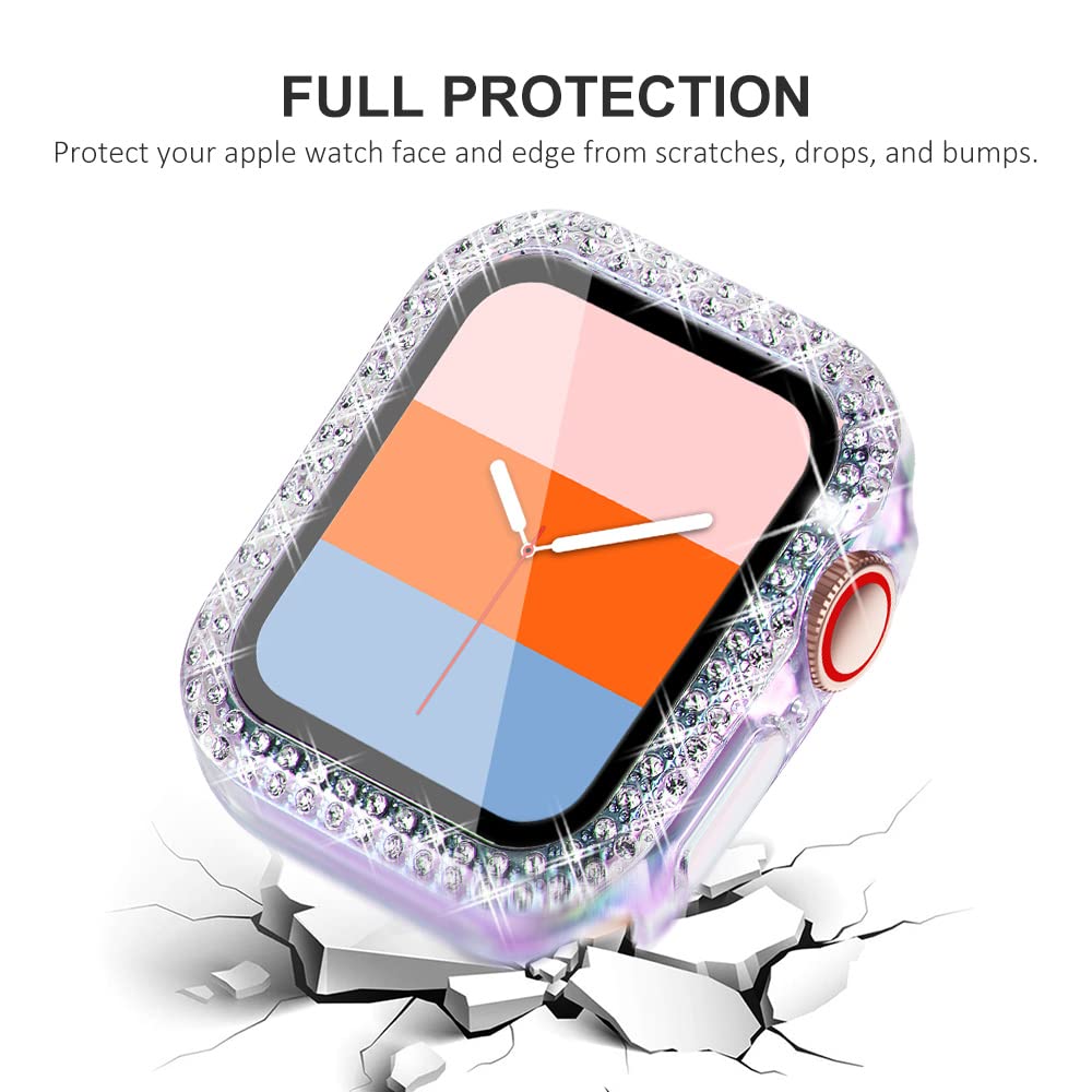 KADES Compatible for Bling Apple Watch Protective Case with Built-in Screen Protector for Apple Watch 38mm iWatch Series 3 2 1 (38mm, Elf)