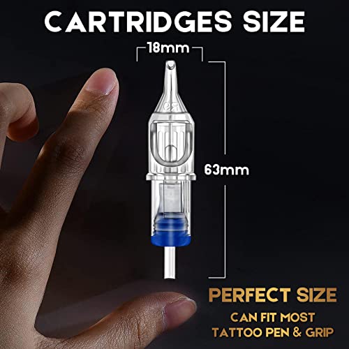 Jconly Tattoo Cartridges Needles - 40pcs Assorted Disposable Tattoo Needles Cartridge Round Shader 3RS 5RS 7RS 9RS (#12 Standard RS)…