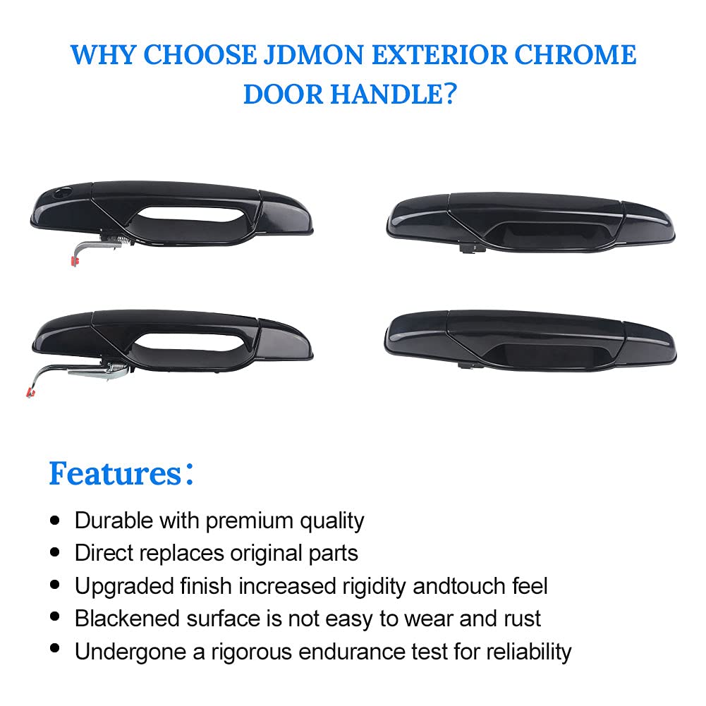 JDMON Compatible with Exterior Door Handle 4Pcs Front & Rear Driver & Passenger Side Chevy Silverado Tahoe Suburban GMC Sierra Yukon Cadillac Escalade Pickup SUV 2007-2013 Replaces 20828237, 20954796