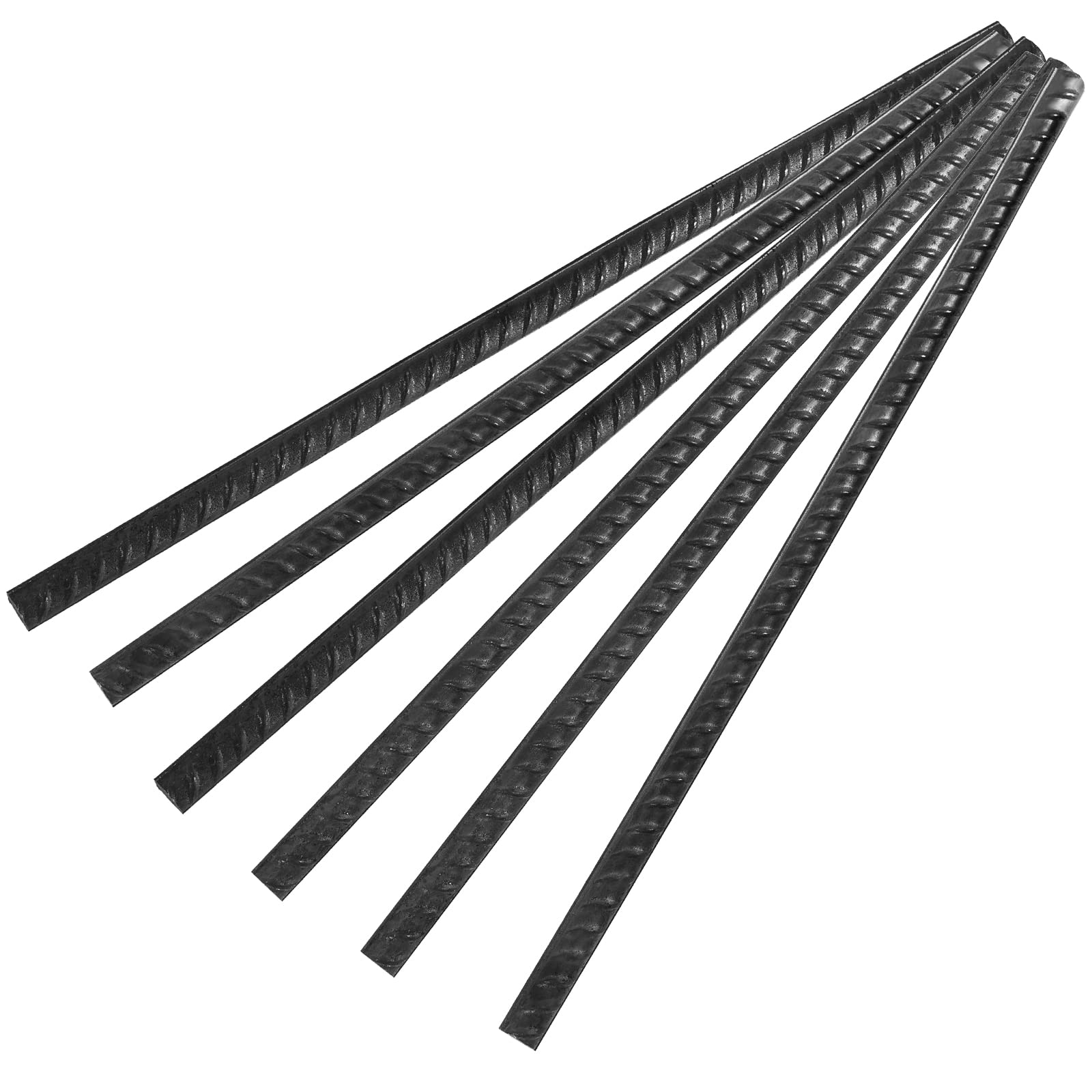 KOHAND 16 PCS 15 Inch Black Ground Rebar Stakes, Heavy Duty Hook Ground Anchors Stakes, Straight Metal Stakes for Concrete Forming, Camping Tent, Plant Stakes, 3/8β Thick