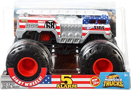 Hot Wheels Monster Trucks 1:24 Scale Vehicles, Collectible Die-Cast Metal Toy Trucks with Giant Wheels & Stylized Chassis, Gift for Kids Ages 3 Years Old & Up