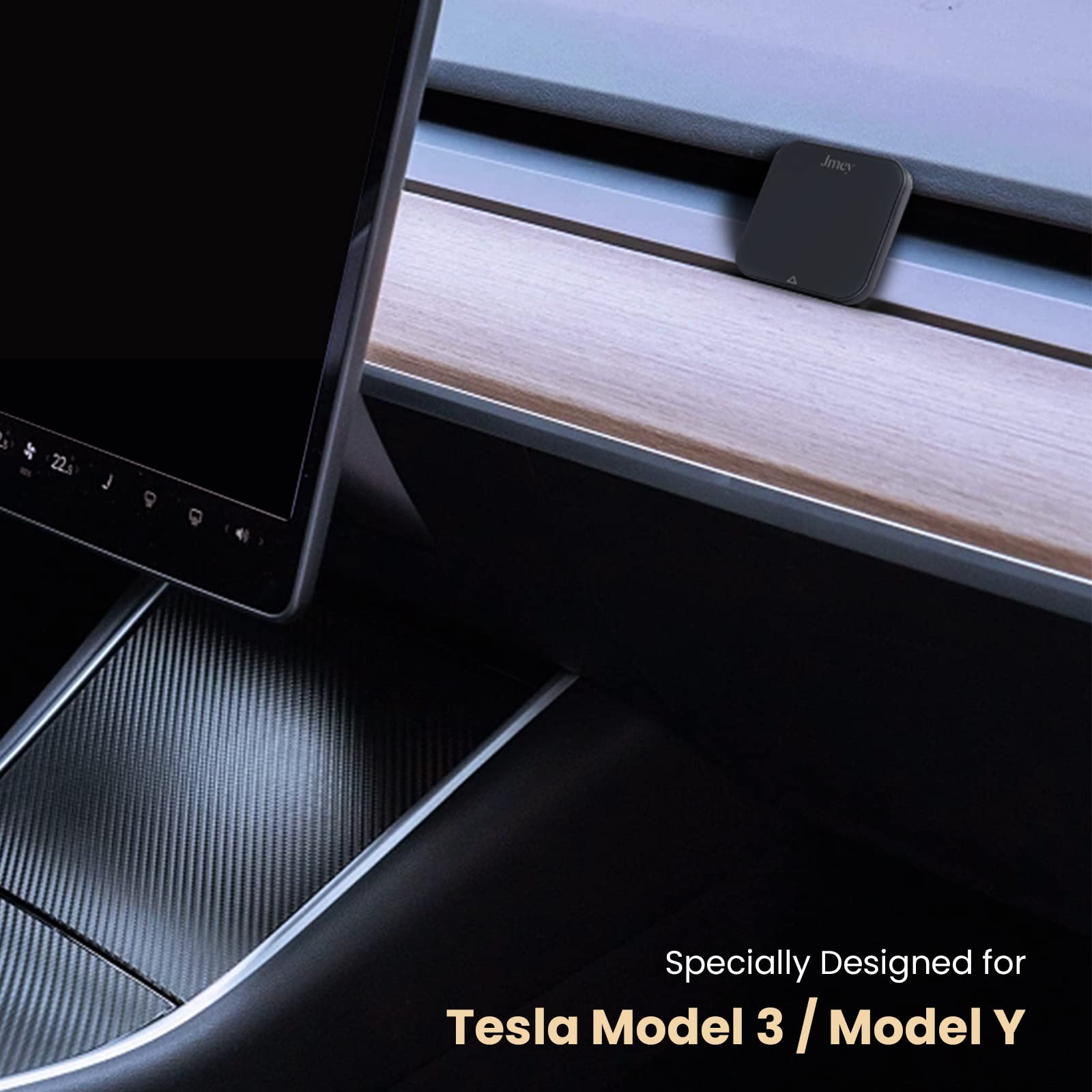 Jmey Car Air Fresheners Designed for Tesla Model 3/Model Y, 1x Scent Locket + 4x Scent Pods (2x Sea Breeze + 2x Mint)