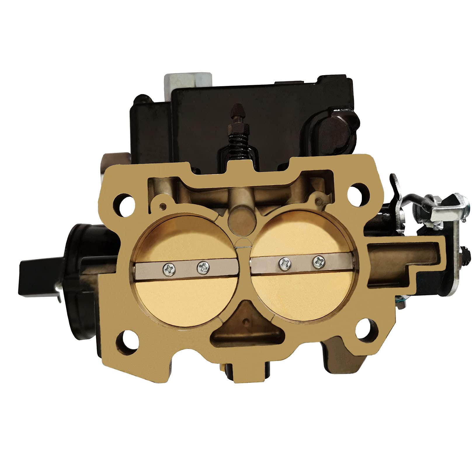 imUfer Marine Carburetor Replacement for Mercruiser 2 Barrel 3.0L 4 CYL with A Long Linkage(Black)